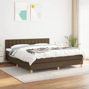 Box spring postel s matrací tmavě hnědá 160x200 cm textil 3140948