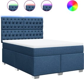 Box spring postel s matrací modrá 140x190 cm textil 3292796