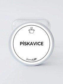 Samolepka na kořenky PÍSKAVICE bílá 5 cm tučné písmo
