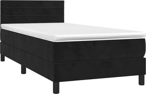 Box spring postel s matrací černá 90x200 cm samet 3141343