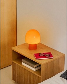 Oranžová stolní lampa se skleněným stínidlem (výška 20 cm) Reig – Kave Home