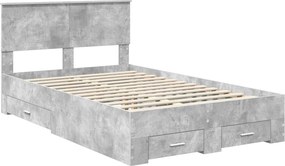 Rám postele s čelo Betonově šedá 120 x 190 cm Kompozitní dřevo 3410925