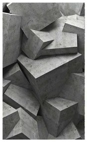 DIMEX | Vliesová fototapeta na zeď 3D betonové kvádry MS-2-0176  | 150 x 250 cm | šedá