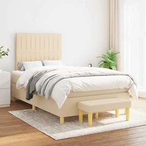 Box spring postel s matrací krémová 120x190 cm textil 3270423