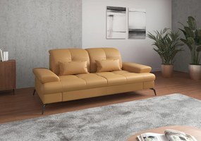 XXXLutz 2,5SEDÁK, curry žlutá, kombinace pravá kůže/látka Sit & More - Pohovky - 000144011787