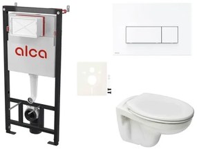 Cenově zvýhodněný závěsný WC set Alca do lehkých stěn / předstěnová montáž + WC Ceramia S-Line Pro SIKOASP7