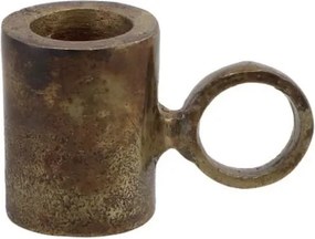 Mosazný antik kovový svícen na úzkou svíčku Debra - 7*4*5 cm