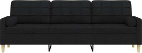 3místná pohovka s polštáři černá 210 cm textil 3278205