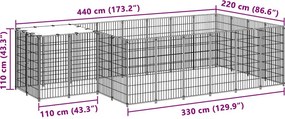 Psí kotec černý 8,47 m² ocel 3082206