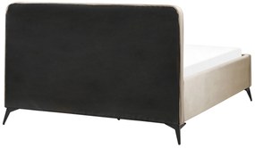 Sametová postel 160 x 200 cm taupe VALOGNES Beliani