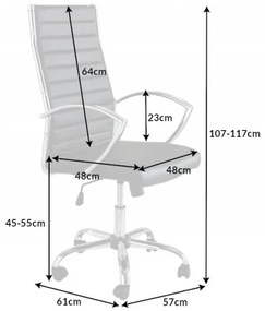 Noble Home Černá kancelářská židle Big Deal 107-117 cm