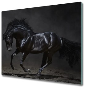 Skleněná krájecí deska Černý kůň 60x52 cm