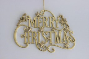 Zlatý vánoční nápis Merry Christmas 18cm