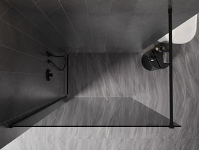 Mexen, Mexen Kioto-X sprchová stěna 60 x 200 cm, grafit 10 mm, černá - 800-060-101-70-40-X