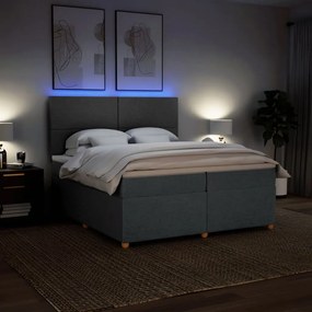 Box spring postel s matrací tmavě šedá 200x200 cm textil 3293681