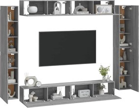 8dílný set TV skříněk šedý sonoma kompozitní dřevo 3114300