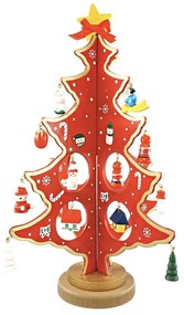 Vánoční stromek s panenkami na korunách - 30cm Barva: Červená