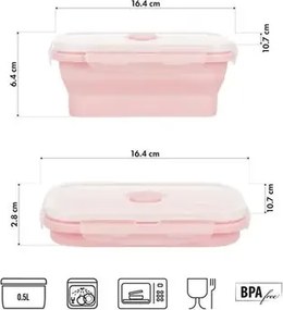 NILS Camp NC4105 500ml růžový / Skládací svačinový box