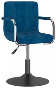 Otočná židle kov / samet Dekorhome Modrá