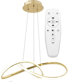 Toolight - LED závěsné svítidlo APP394-CP + dálkové ovládání, zlatá, OSW-06910