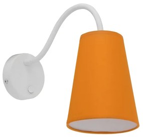 TK LIGHTING Nástěnné bodové svítidlo - WIRE 2448, 230V/15W/1xE27, oranžová/bílá