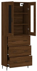 Skříň highboard hnědý dub 69,5 x 34 x 180 cm kompozitní dřevo - Default Title