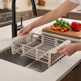 Teleskopický odkapávač na dřez REA P14487B, béžový