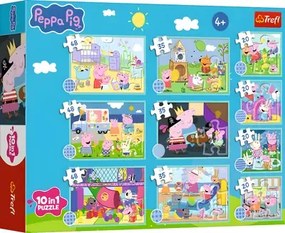 TREFL Puzzle Prasátko Peppa: Peppin zábavný svět MEGA PACK 10v1 / 4x20