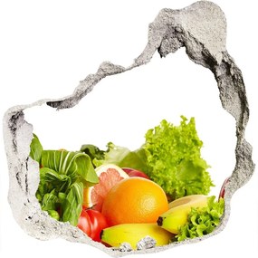 Wallmuralia Nálepka 3D díra Ovoce a zelenina 75x75 cm