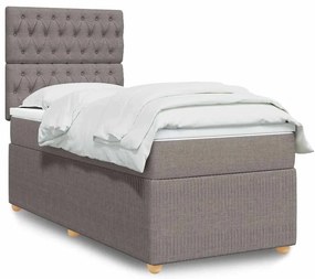 Box spring postel s matrací taupe 90x200 cm textil 3294250