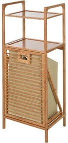 Koupelnový regál s výklopným košem Bamboo, 40 x 95 x 30 cm