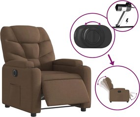 Elektrické polohovací křeslo hnědé textil 3204576