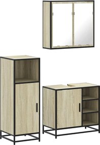 3dílný set koupelnového nábytku dub sonoma kompozitní dřevo 3300966