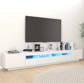 vidaXL TV skříňka s LED osvětlením 260x35x40 cm [3120173] Barva: bílá s vysokým leskem