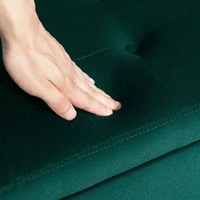 HOMCOM Luxusní sedací lavice Čalouněná lavice s úložným prostorem Područky Truhlicová lavice Sametový polyester kaučukovník Zelená 107 x 42 x 65 cm