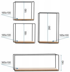Tutumi Půdní police 60x40 cm CFZL-TSF012