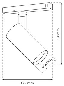 LED Bodové svítidlo do lištového systému MAGNETIC TRACK LED/10W/48V 3000K černá