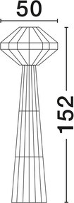 Modrá/v přírodní barvě provazová stojací lampa (výška 152 cm) Abby – Nova Luce