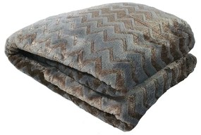 KARO Přehoz na postel z mikrovlákna 200x220 Zigzag grey 25