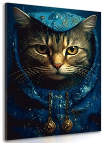 Obraz modro-zlatá kočka Varianta: 80x120