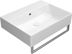GSI Kube X obdélníkové umyvadlo 60 x 47 cm bez otvoru pro baterii s přepadem keramické bílá ExtraGlaze 9431011