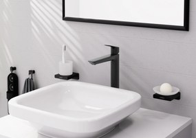 Hansgrohe Logis, páková umyvadlová baterie 240 Fine s odtokovou soupravou s táhlem, černá matná, HAN-71257670