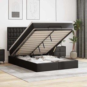 vidaXL Osmanský postel s matrací černý 90x190cm cm umělá kůže