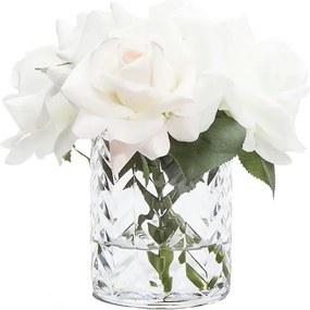 Côte Noire Herringbone kytice 5 parfémovaných růží Blush & White Roses