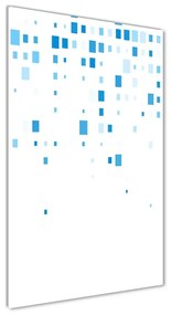 Wallmuralia Vertikální Fotoobraz na skle Modré čtverce 50x100