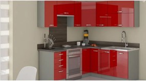 Nábytek Elegance Kuchyňská linka RISSO 120/180 cm = Dolní skříňky: 80cm dřezová, 40cm zásuvková, Horní skříňky: 80cm plná, 40cm, 60cm digestořová