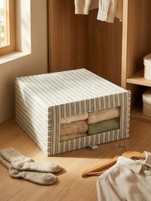 Sinsay - Skládací úložný box s pruhy a okénkem - zelená