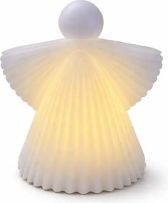 LED svíčka Anděl z pravého vosku na baterie, 11,2 × 12,5 cm, bílý, 2× AA
