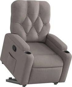 Zvedací polohovací křeslo taupe textil 3204718