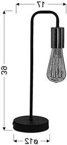 Candellux Černá stolní lampa Herpe pro žárovku 1x E27